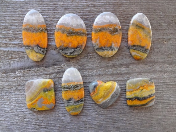 Gemstones Craft Supplies & Tools CLEARANCE Pair Bumblebee Agate ...