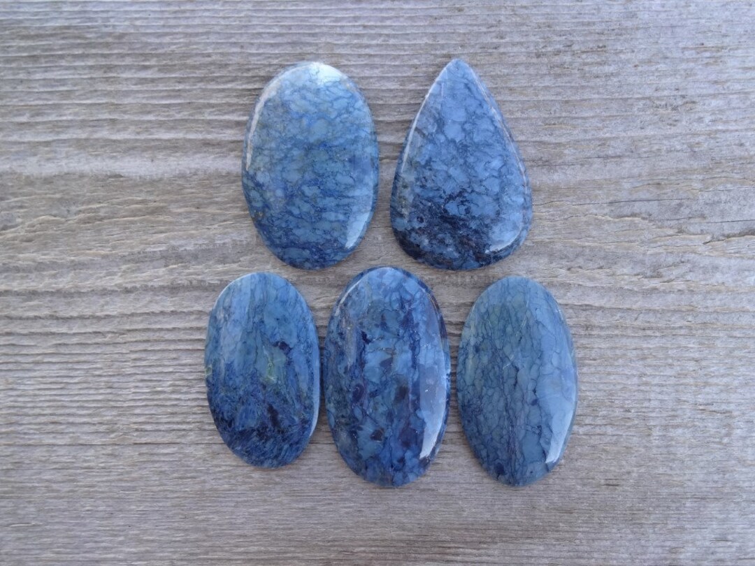 Rhodusite Cabochon, Blue Gemstone Cabochon, Pendant Size Oval Cabochon ...