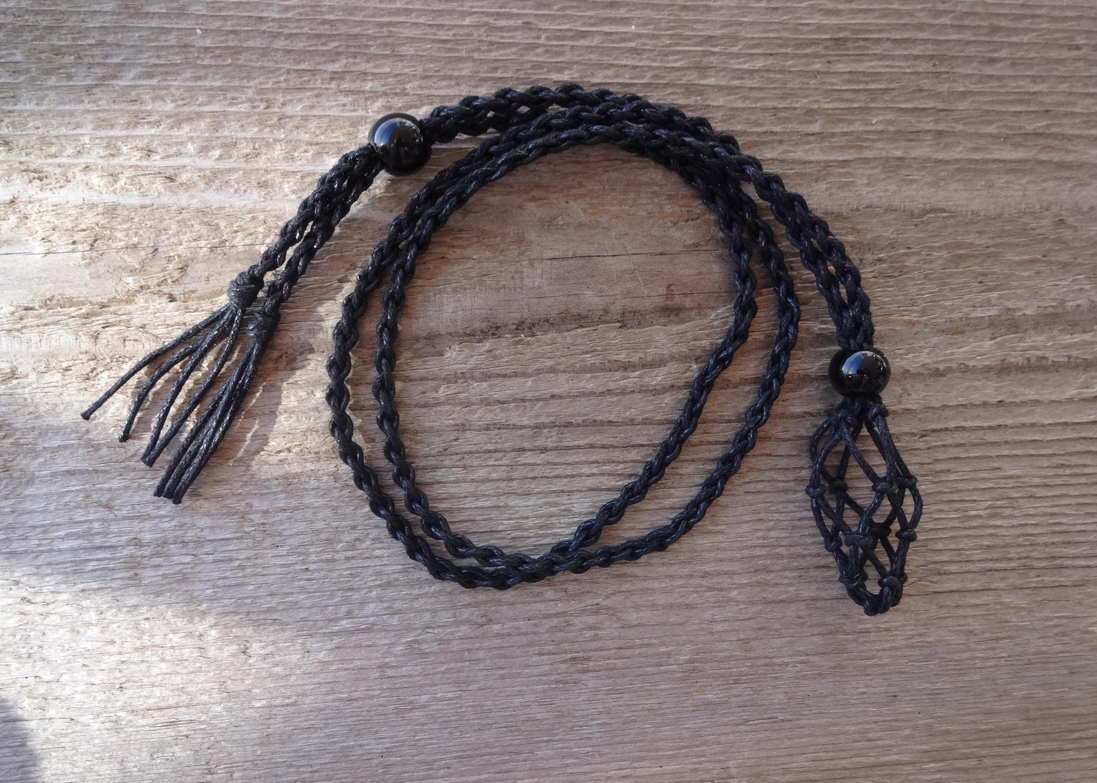 Macrame Cage Crystal Holder Necklace, Crystal Pouch Necklace, DIY Stone ...