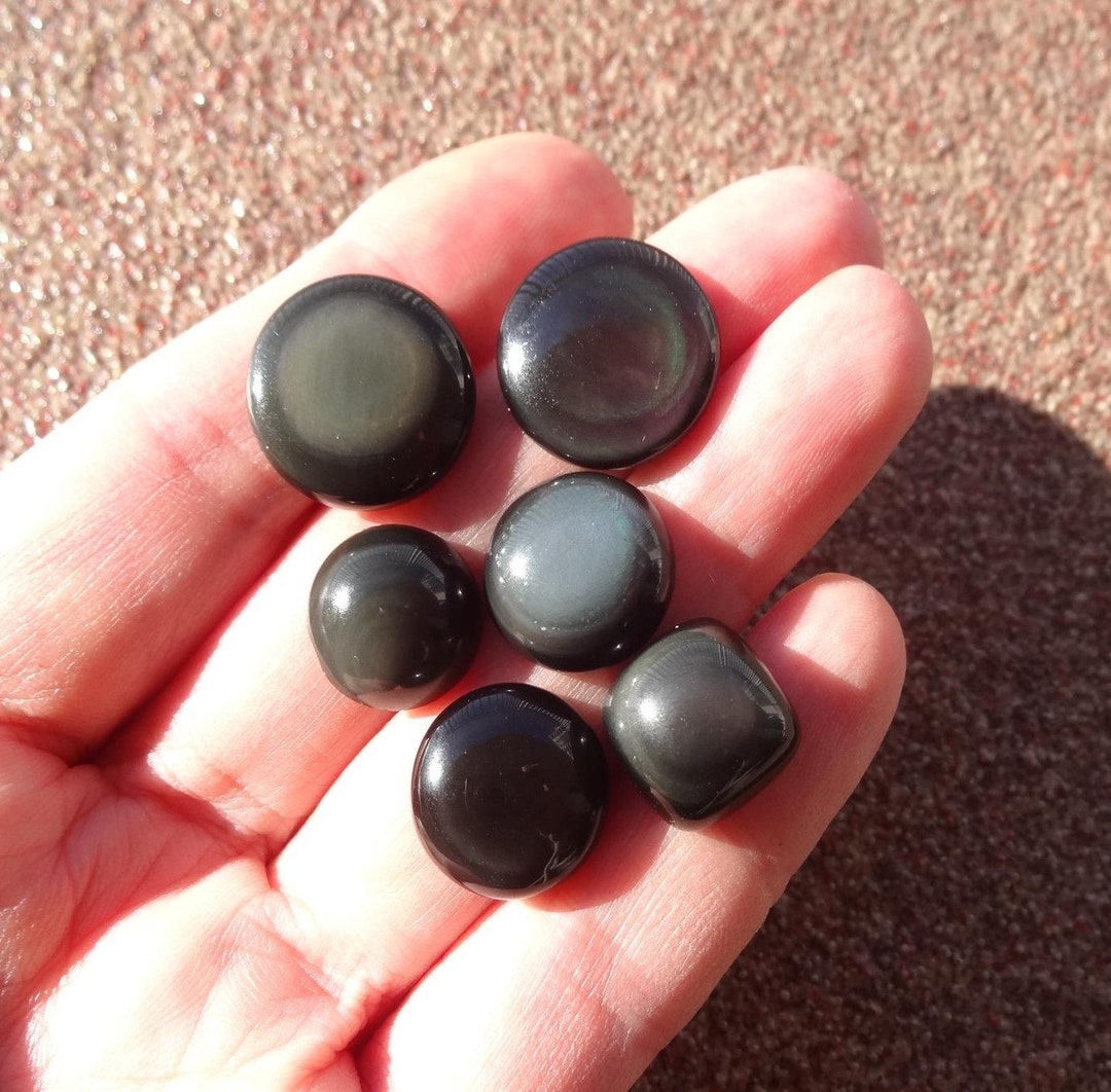 Regenbogen Obsidian Cabochon, Natürlicher Obsidian runder Cabochon ...