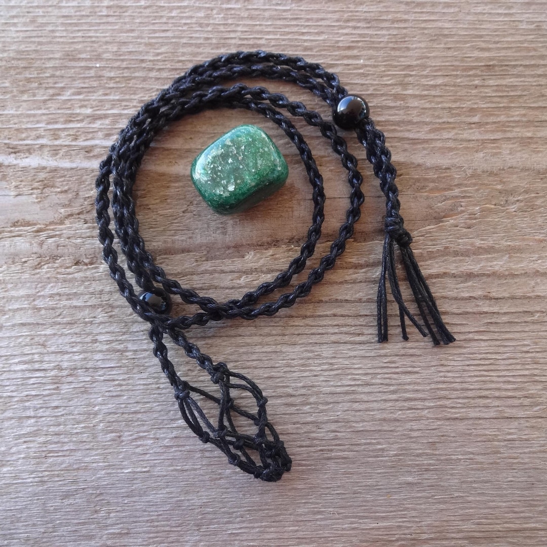 Macrame Cage Crystal Holder Necklace, Crystal Pouch Necklace, DIY Stone ...