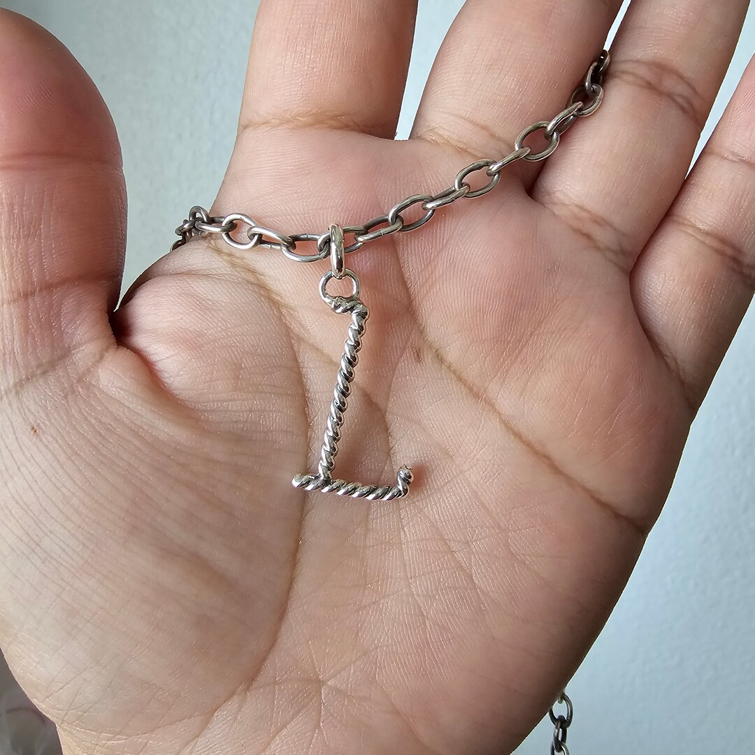 Letter Pendant // Sterling Silver Pendant // Twist Wire Letter Pendant ...