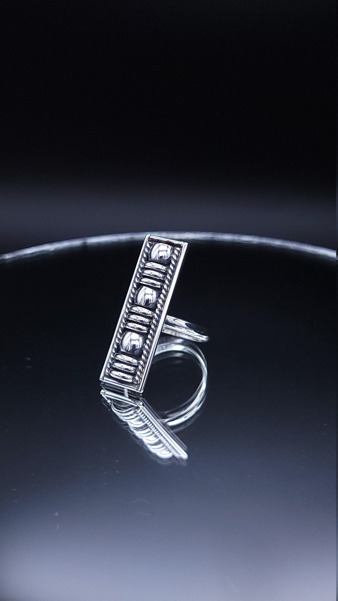 Long Silver Ring // Long Bar Ring // Navajo Ring // Thomas Charley ...