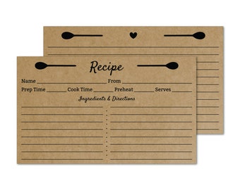 3x5 Recipe Cards | Etsy