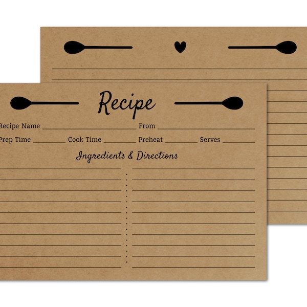 Retro Recipe Cards - Etsy