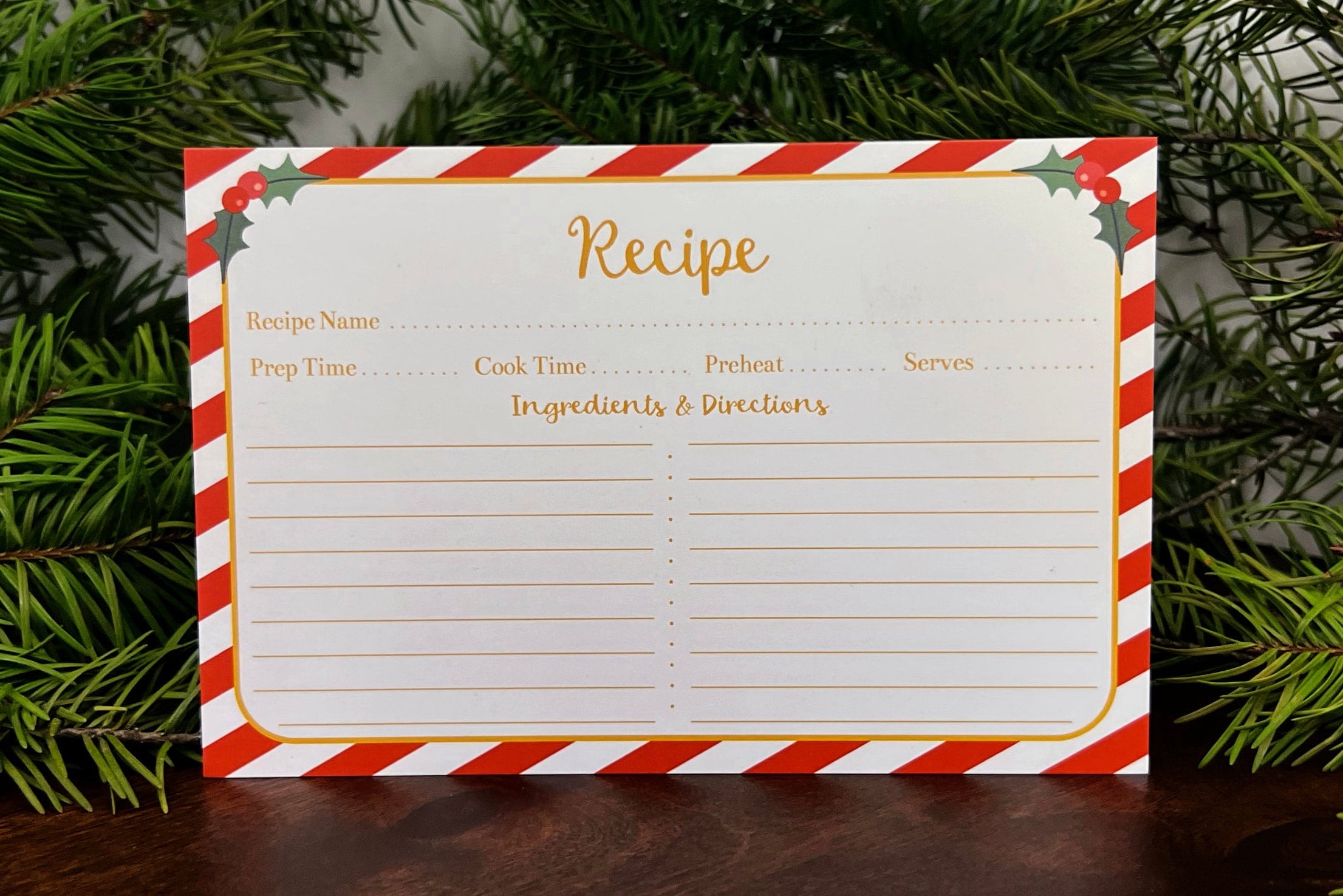 Christmas Recipe Card Template For Word