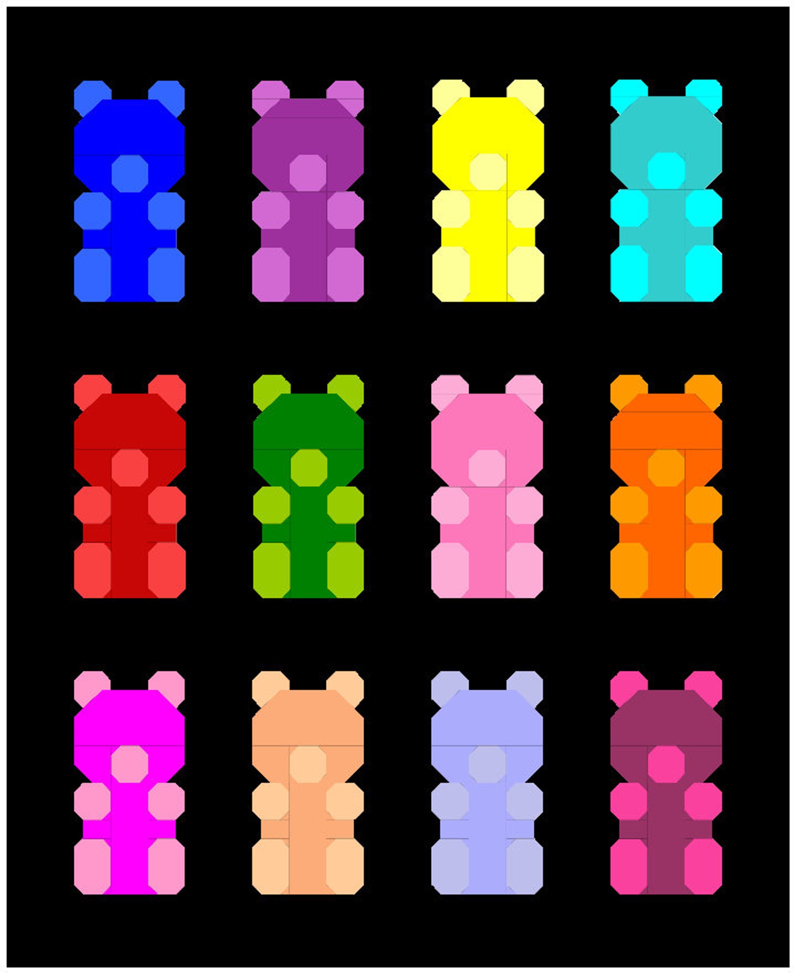 Gummy Bears Quilt Pattern PDF - Etsy