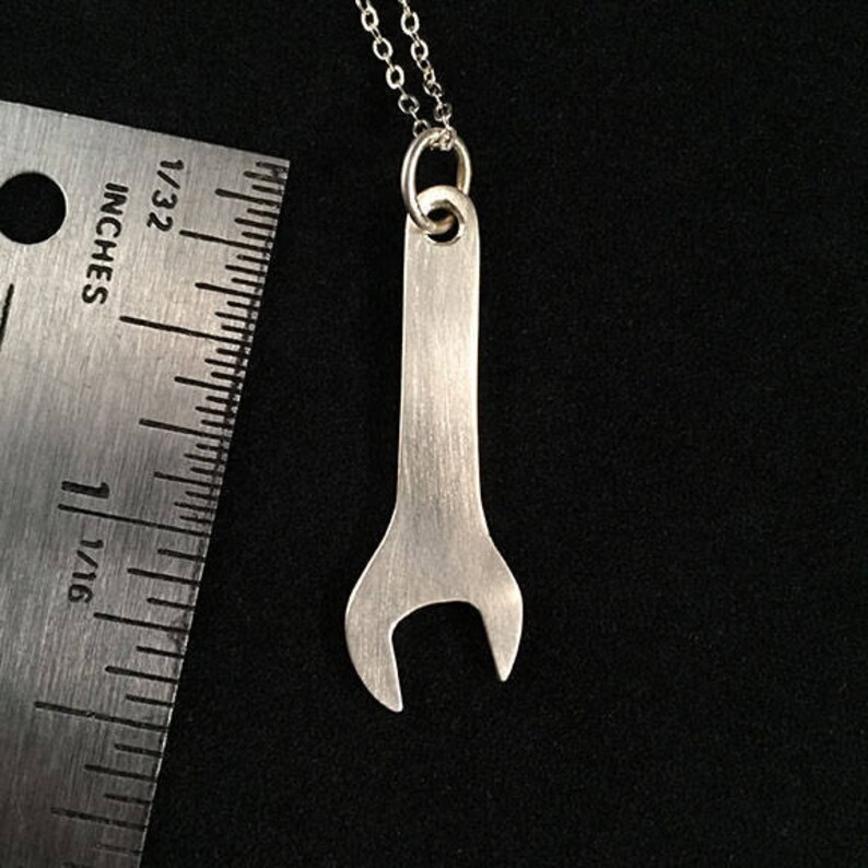 Wrench Pendant Necklace Sterling Silver Mechanic Tool Lover Handmade ...