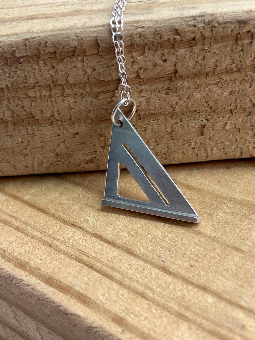 Carpenter's Square Pendant: Handmade Sterling Silver Gift for ...