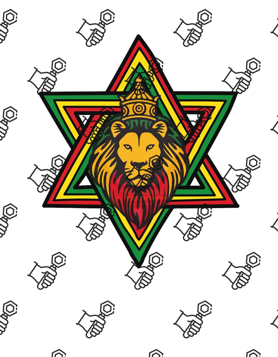 Rastafarian Rasta Lion Star Jamaica Svg PNG Digital Download Printable ...