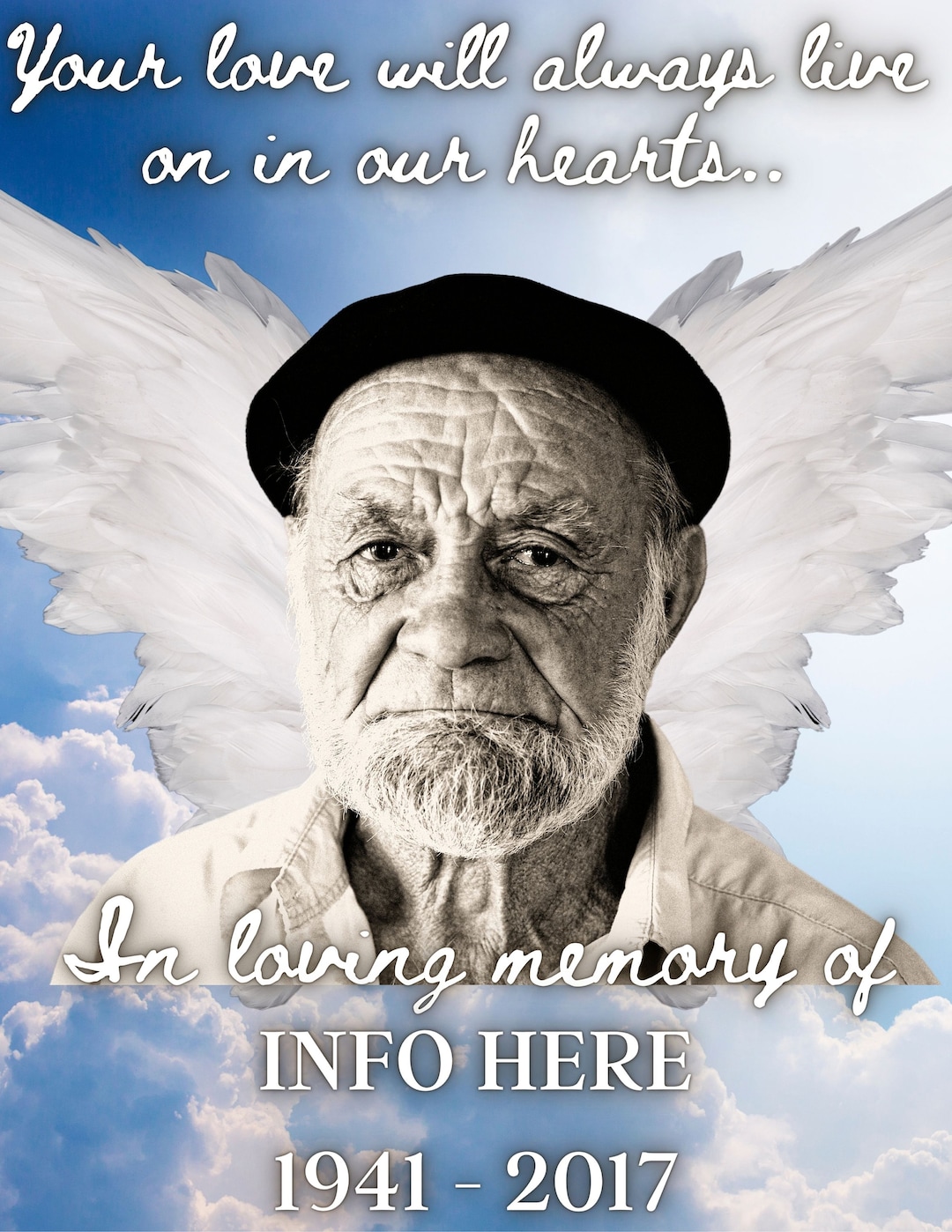 Custom Family Tribute Funeral Memorial Photo Customize Printable ...