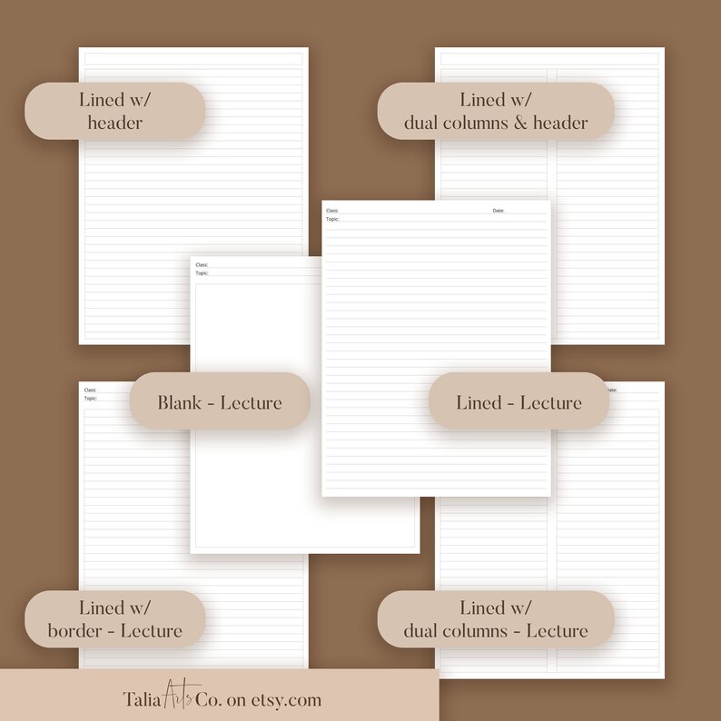 Notetaking Digital Paper Template | Ipad, Tablet, Goodnotes, Notability ...