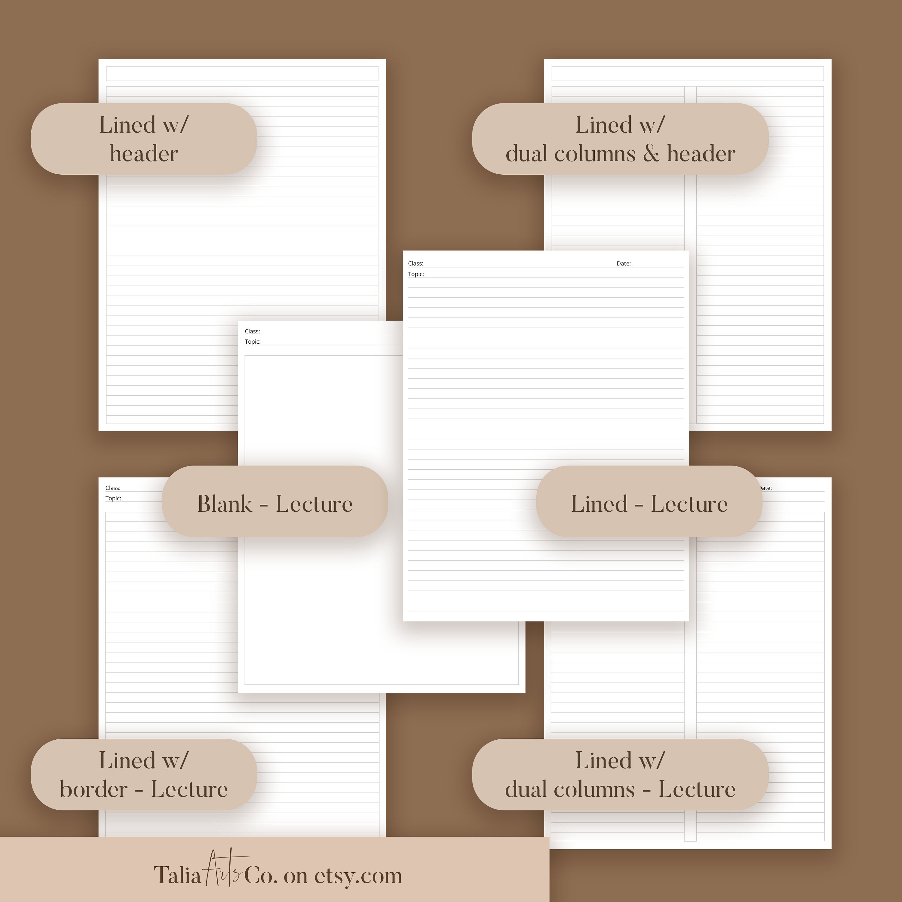 Notetaking Digital Paper Template | Ipad, Tablet, Goodnotes, Notability ...