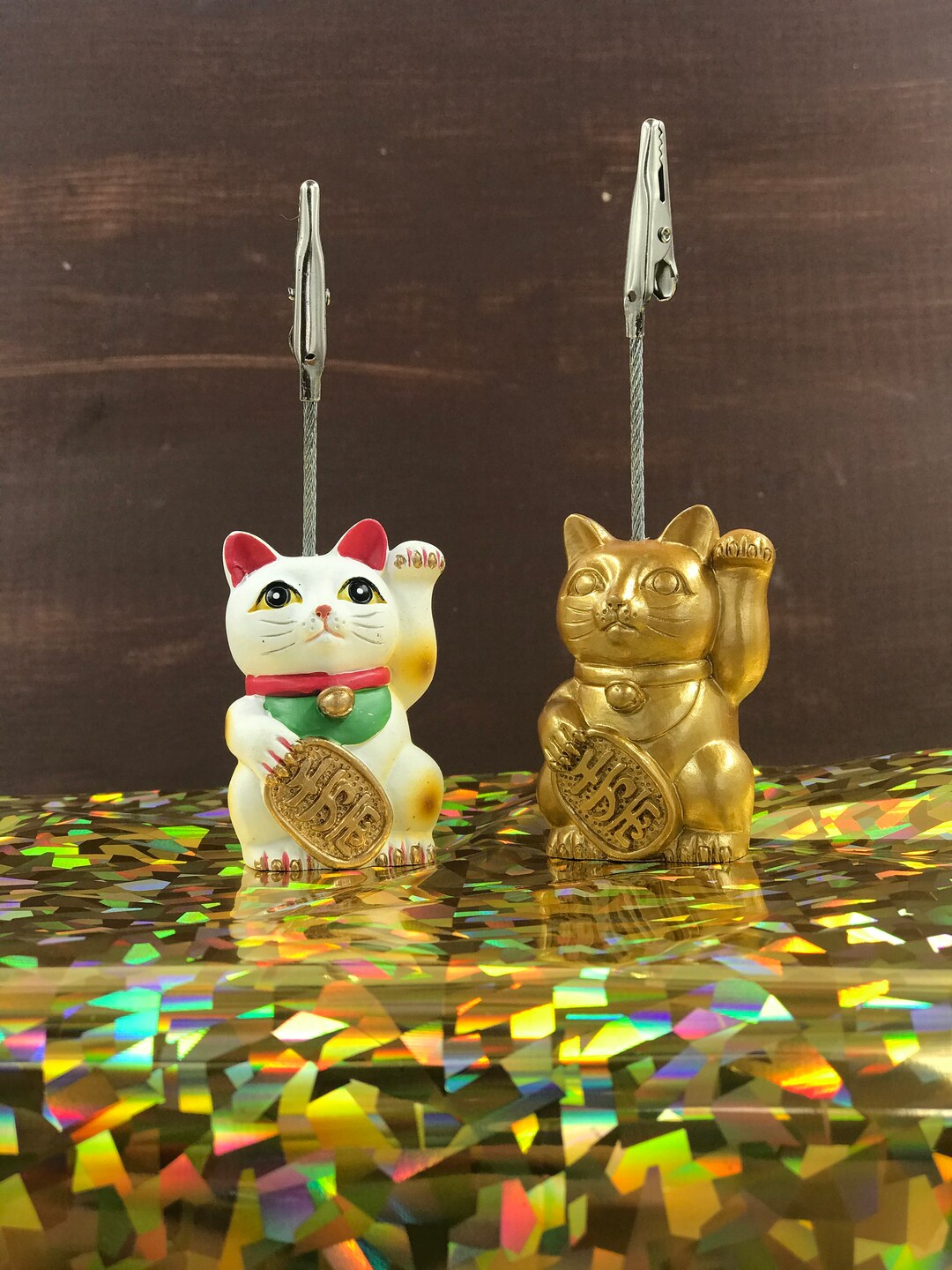 Knocking Cat Card Holder - Etsy