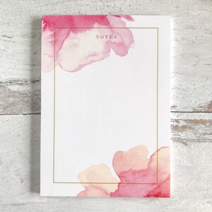 Pink Floral Watercolor Notepad, To-do List - Etsy