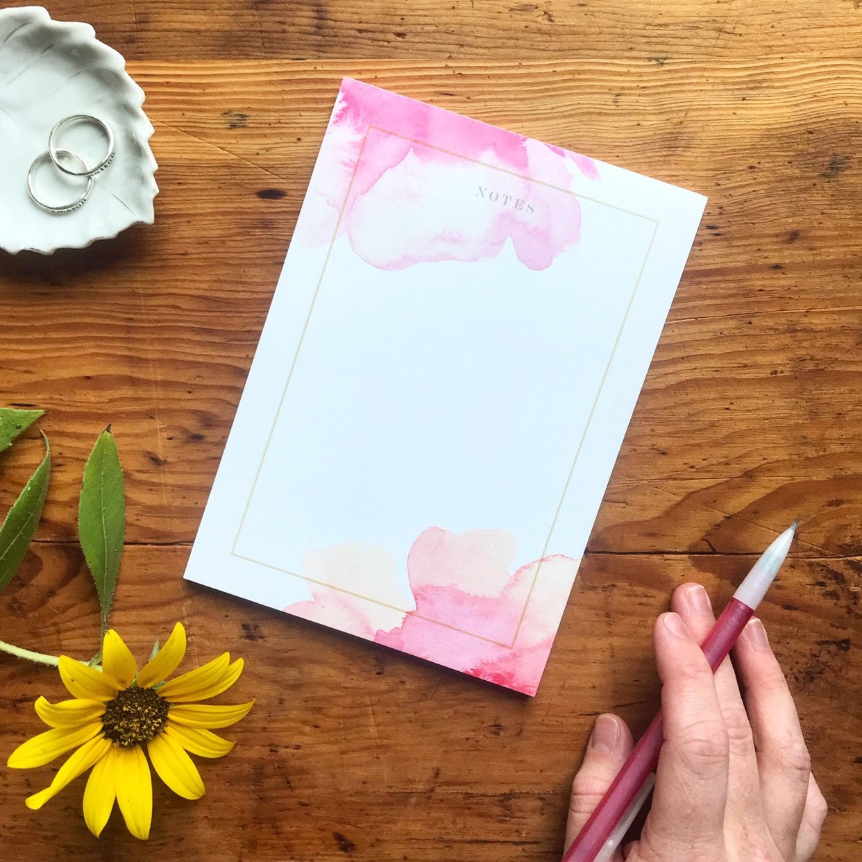 Pink Floral Watercolor Notepad To-do List | Etsy