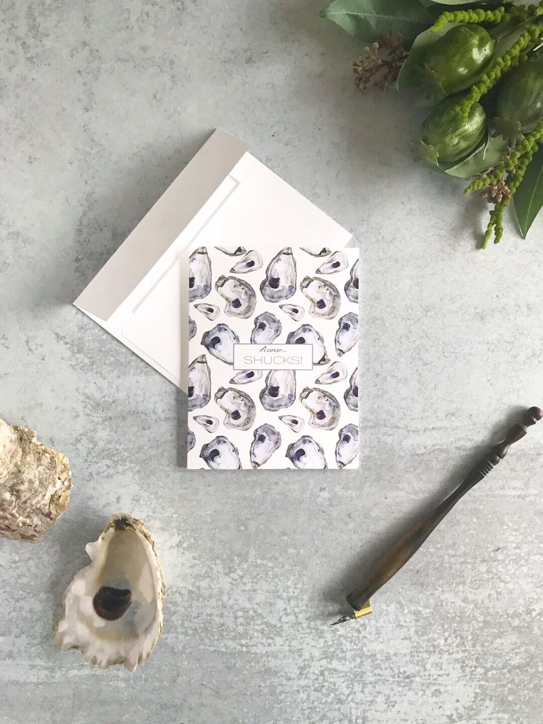 Aww... Shucks Oyster Greeting Card Thank You Card Sorry - Etsy