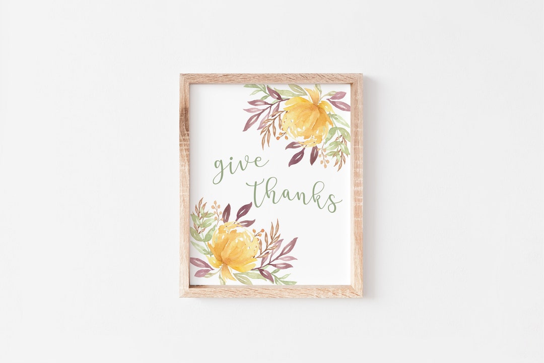 Give Thanks - Watercolor Painting Art Print - Etsy