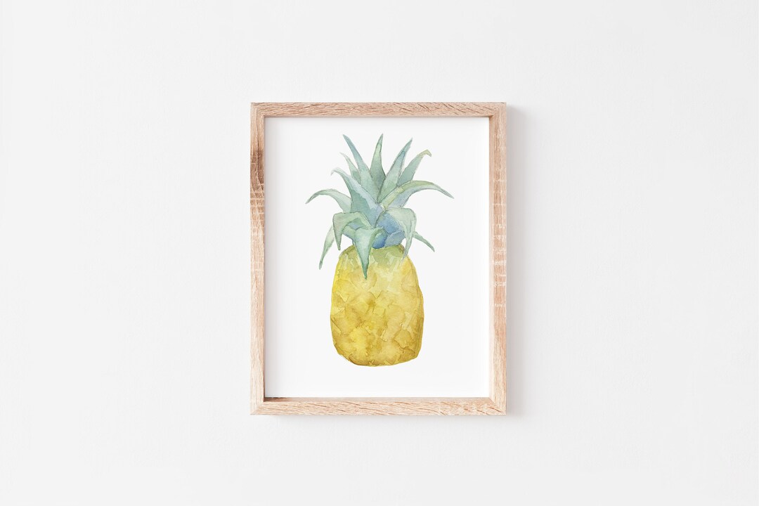 Pineapple Watercolor Painting Print, Tropical Beach Art - Etsy