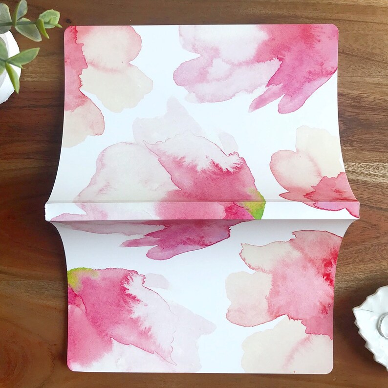 Soft Covered Journal Pink Watercolor Floral Notebook - Etsy