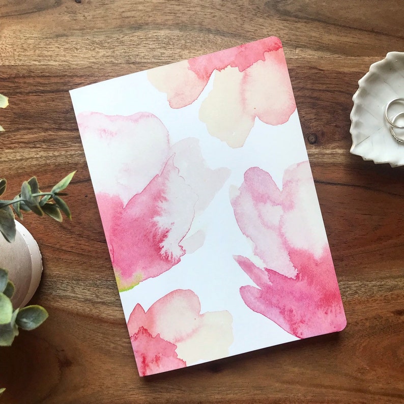 Soft Covered Journal Pink Watercolor Floral Notebook - Etsy