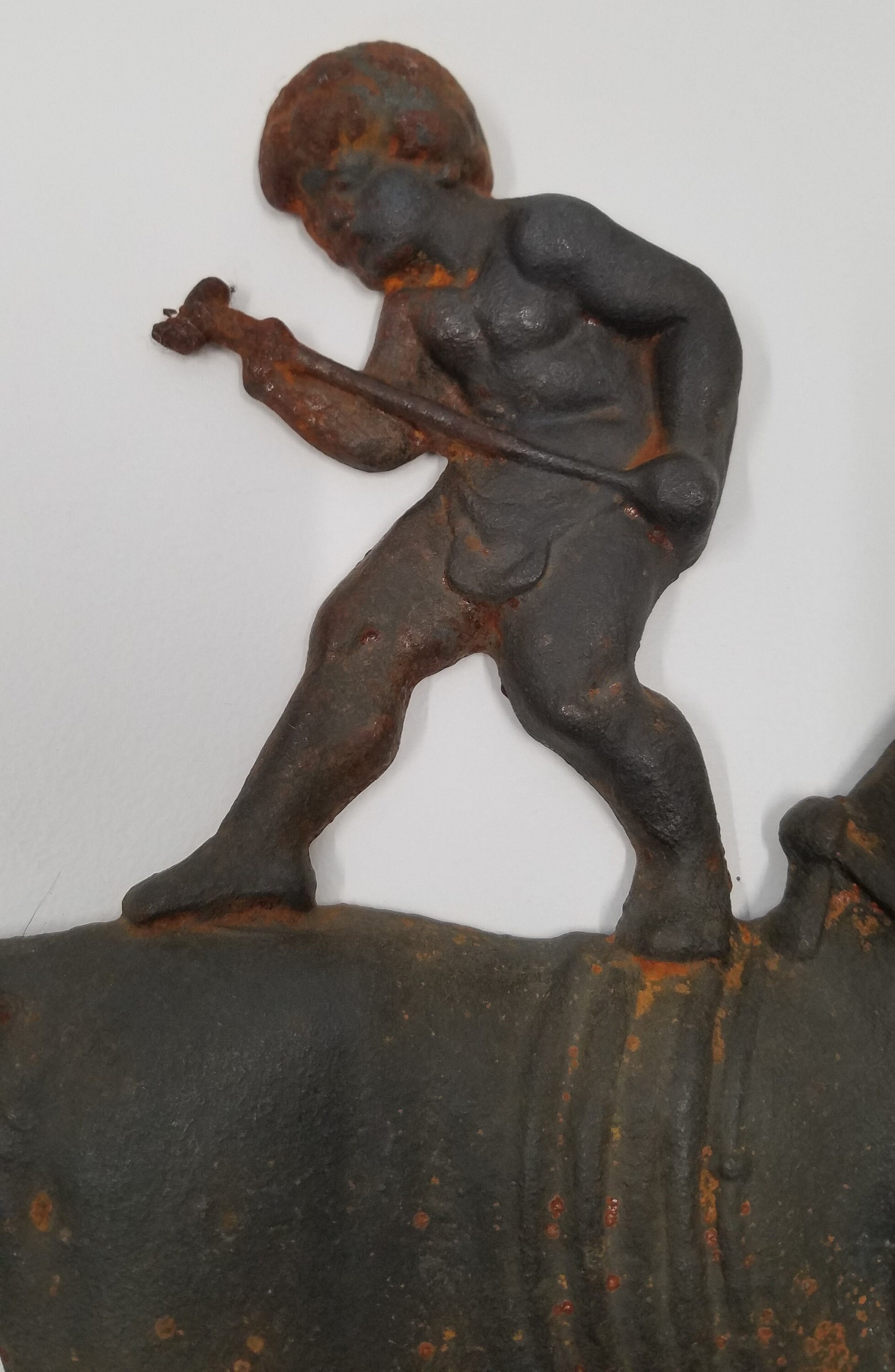 Vintage and Rare Cast Iron Horse and Putti Sculpture Livery Stable Sign ...