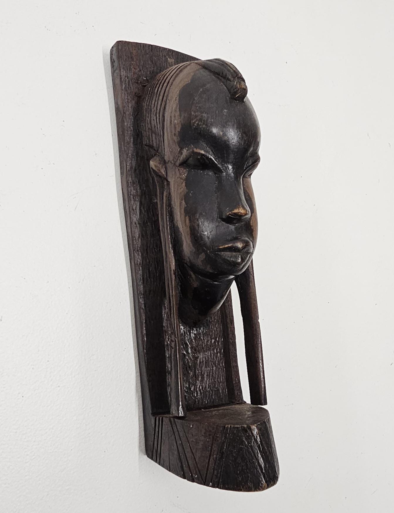 Vintage African Sculpture of a Face - Etsy