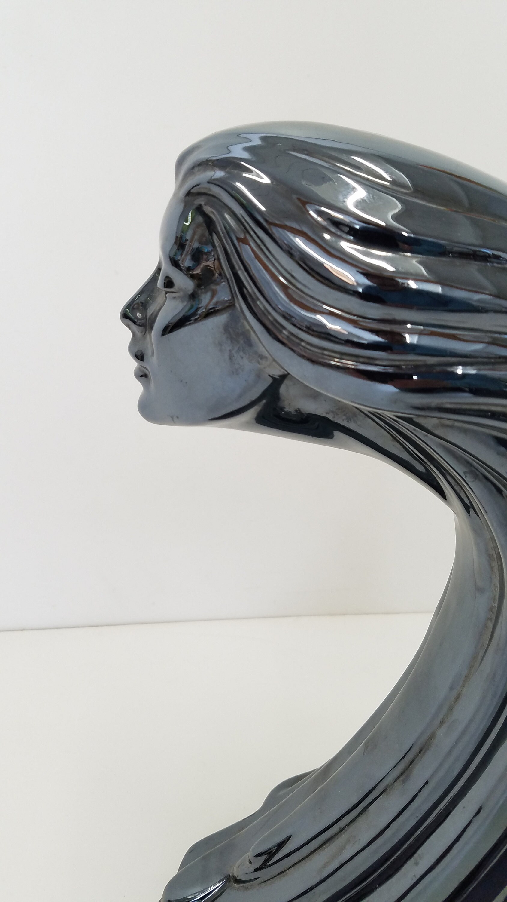 Vintage Art Deco Windswept Woman Sculpture Sittre Ceramic - Etsy