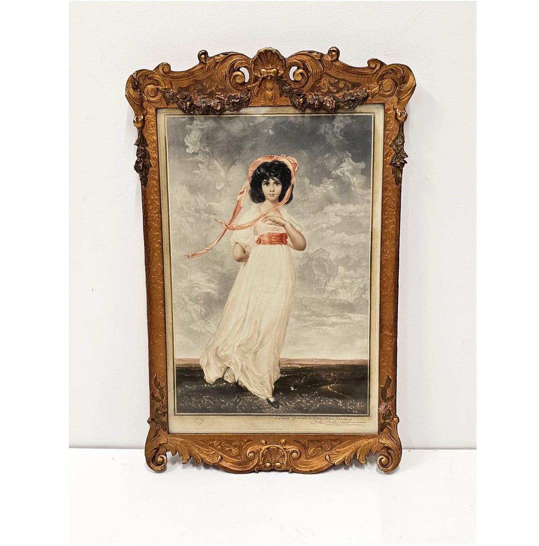 Antique 'pinkie' Mezzotint: Signed John Cother Webb, Framed French ...
