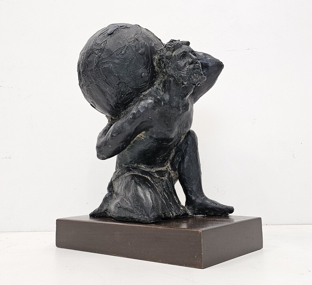Vintage Greek Atlas Titan Sculpture by Kimro - MCM Sculpture - Mid ...