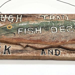 Vintage Fish Decoy Sign - Rough Trail Lodge - Dock and Marina Sign - Etsy