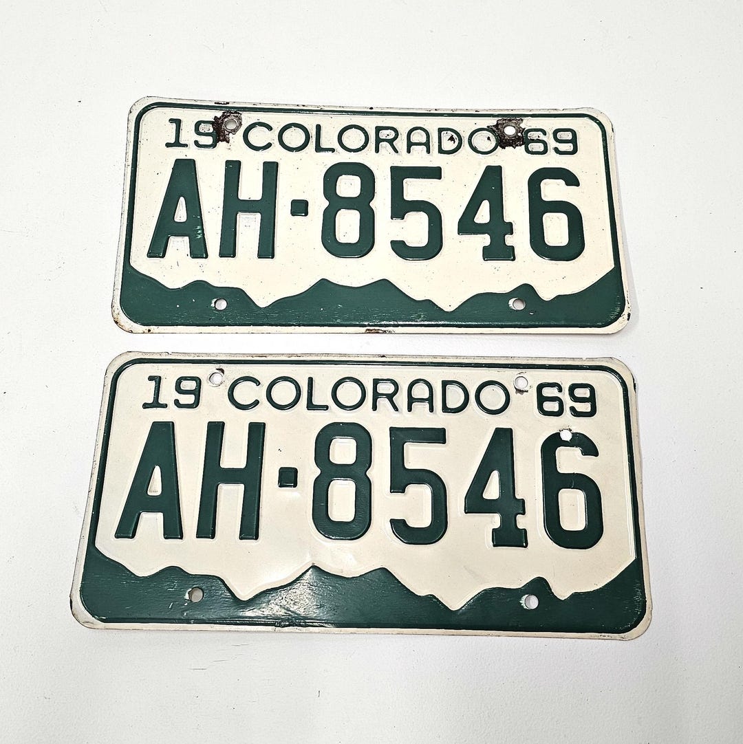 Vintage 1969 Colorado License Plate Pair Set AH-8546 - Etsy
