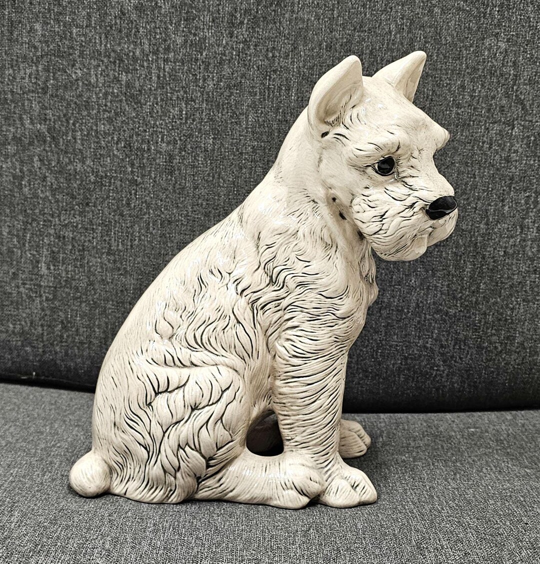 Vintage Ceramic Schnauzer Dog - Etsy