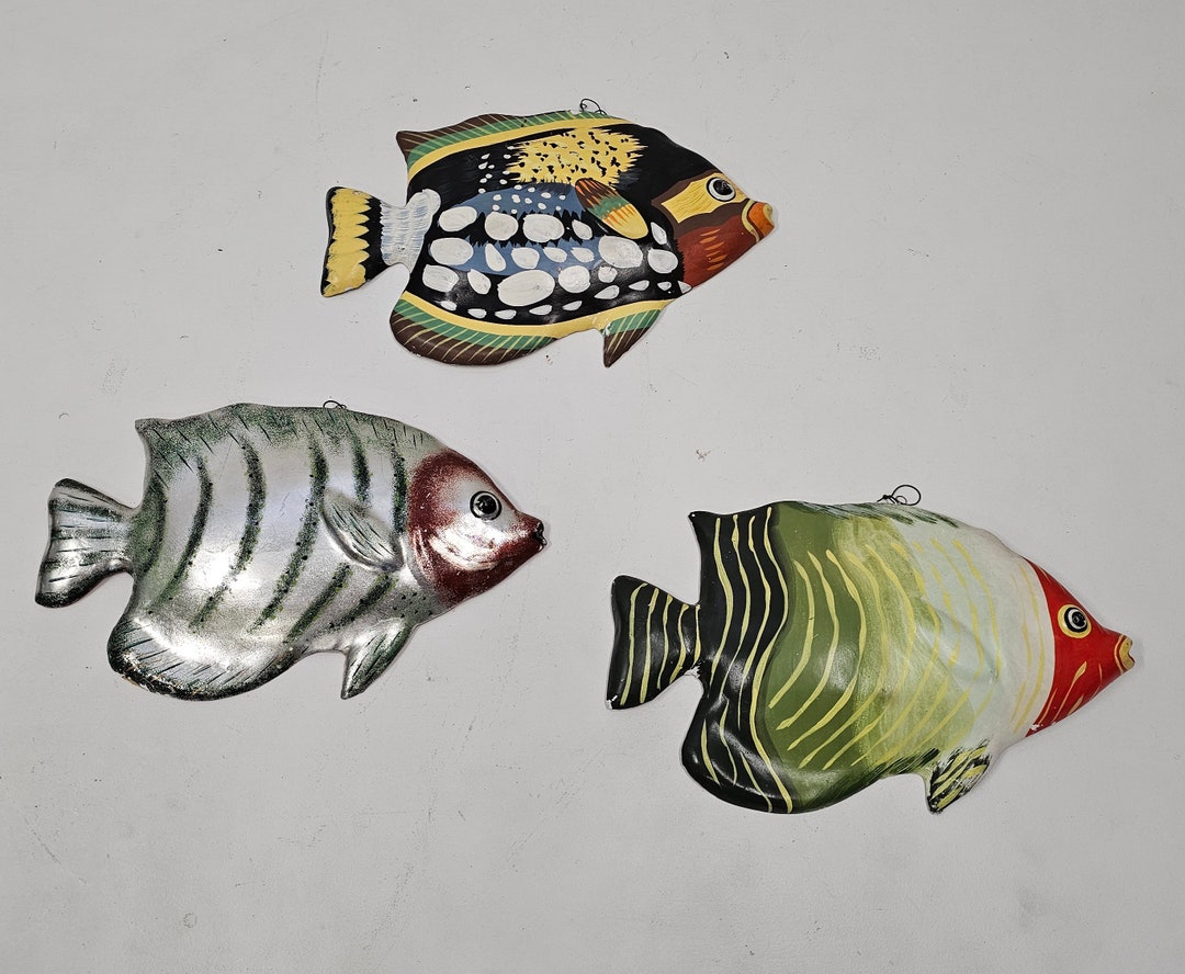 Vintage 3-D Wall Fish Handpainted Triggerfish School of Fish - Etsy