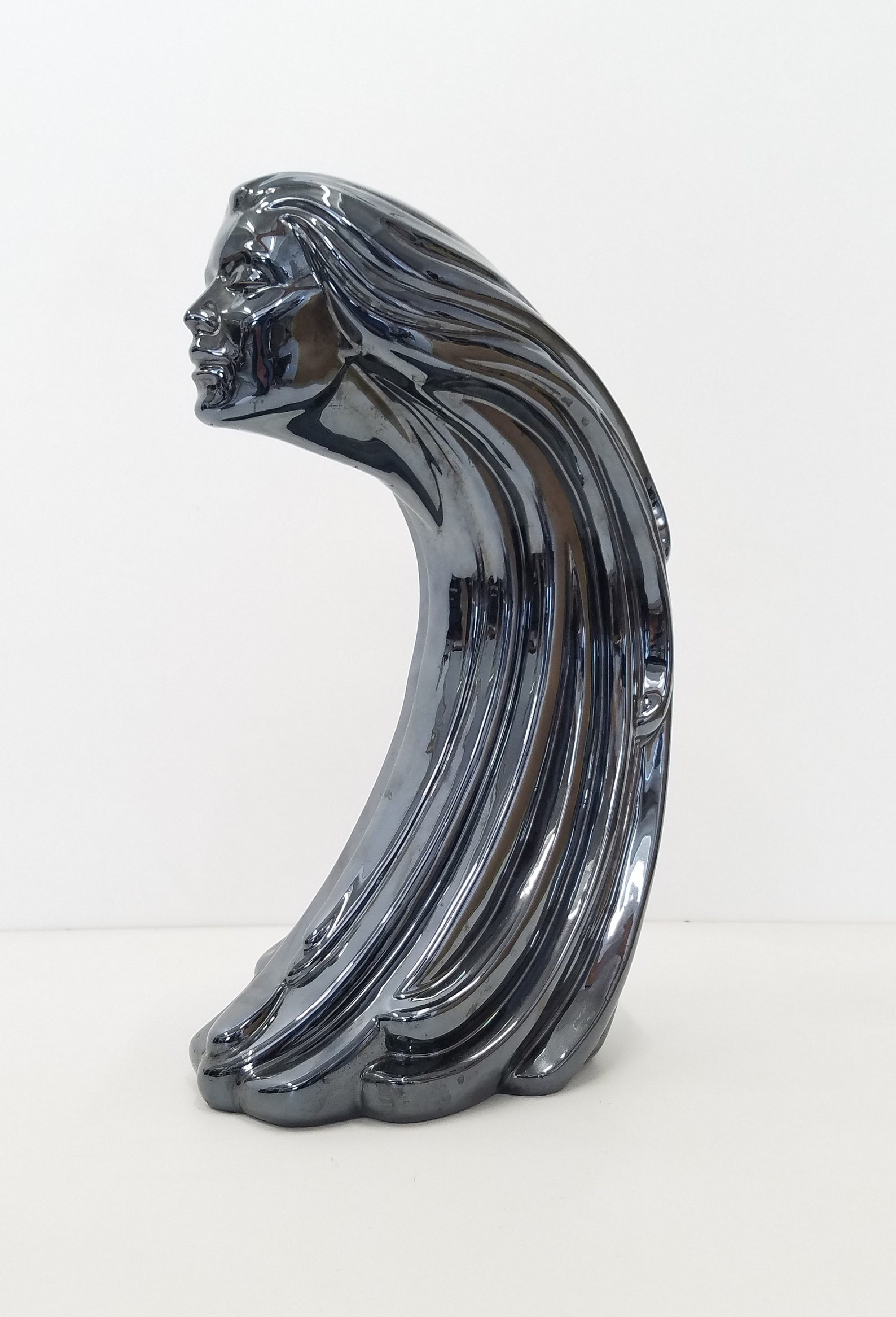 Vintage Art Deco Windswept Woman Sculpture Sittre Ceramic - Etsy