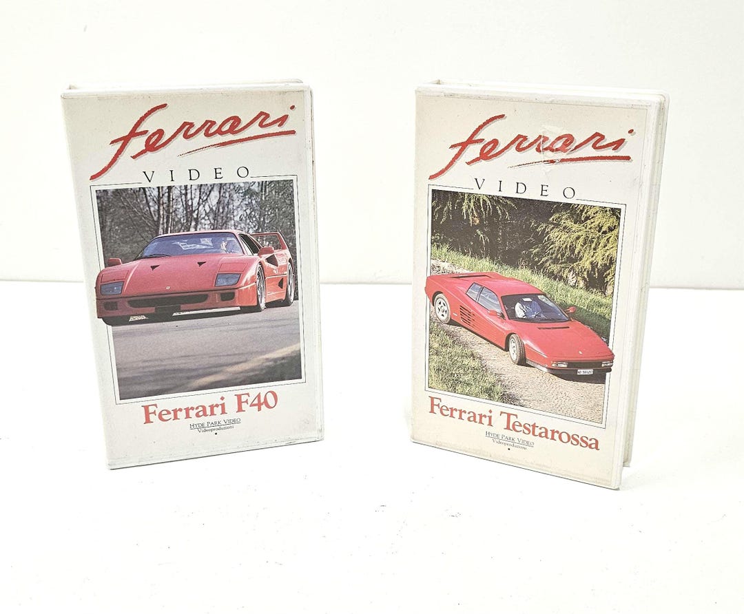 Vintage Ferrari Testarossa and Ferrari F40 VHS Tapes - Hyde Park Video ...