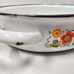 Vintage Floral Enamelware Roasting Pan - Etsy