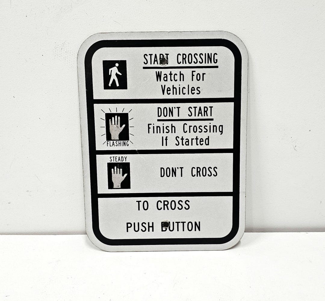 Vintage Aluminum Crosswalk Sign - Etsy
