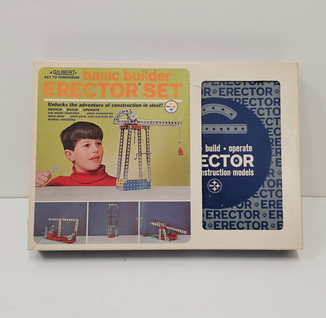 Vintage Erector Set 8101 by Gilbert - Metal Engineering Toy - Basic ...