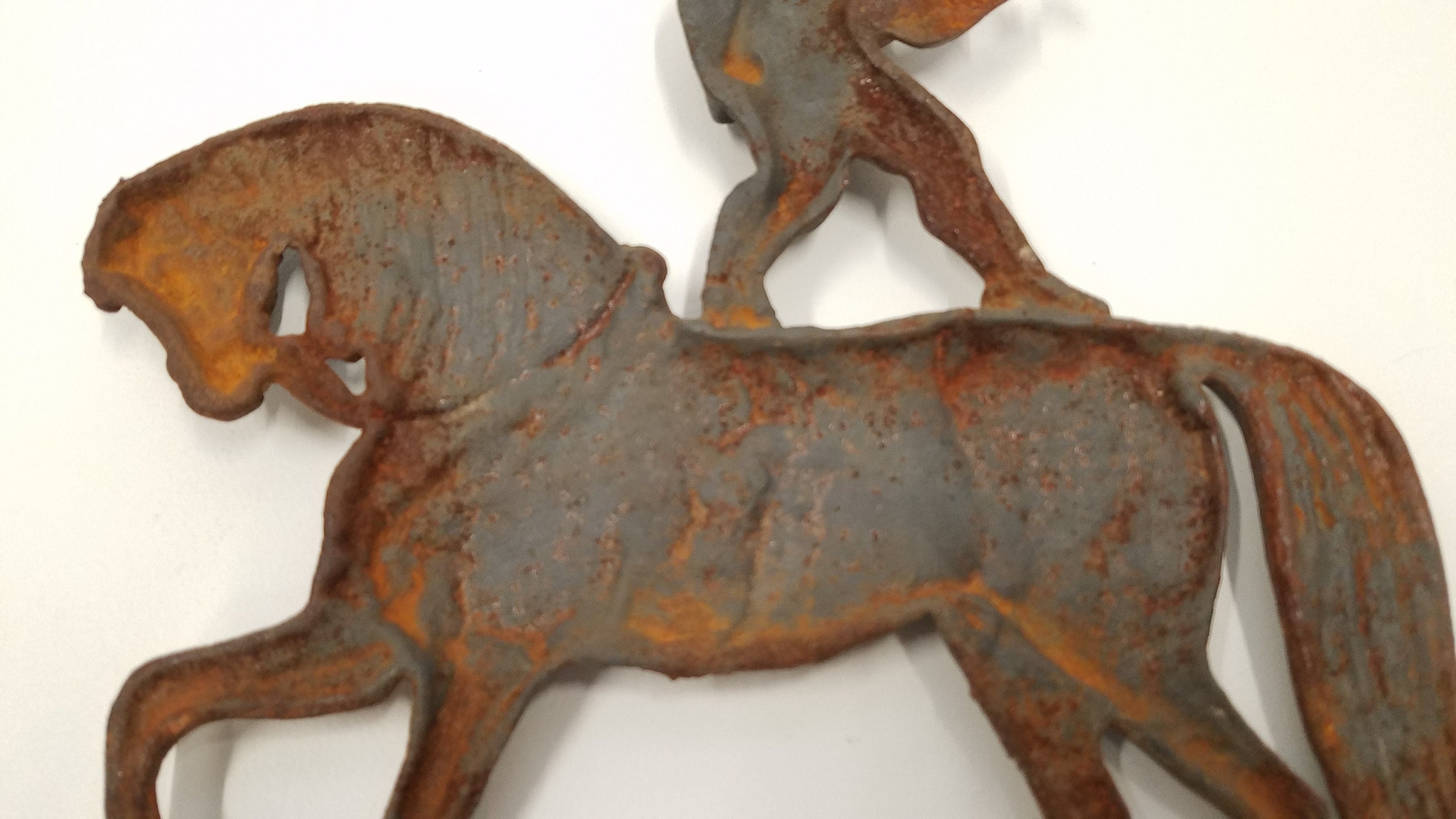 Vintage and Rare Cast Iron Horse and Putti Sculpture Livery Stable Sign ...