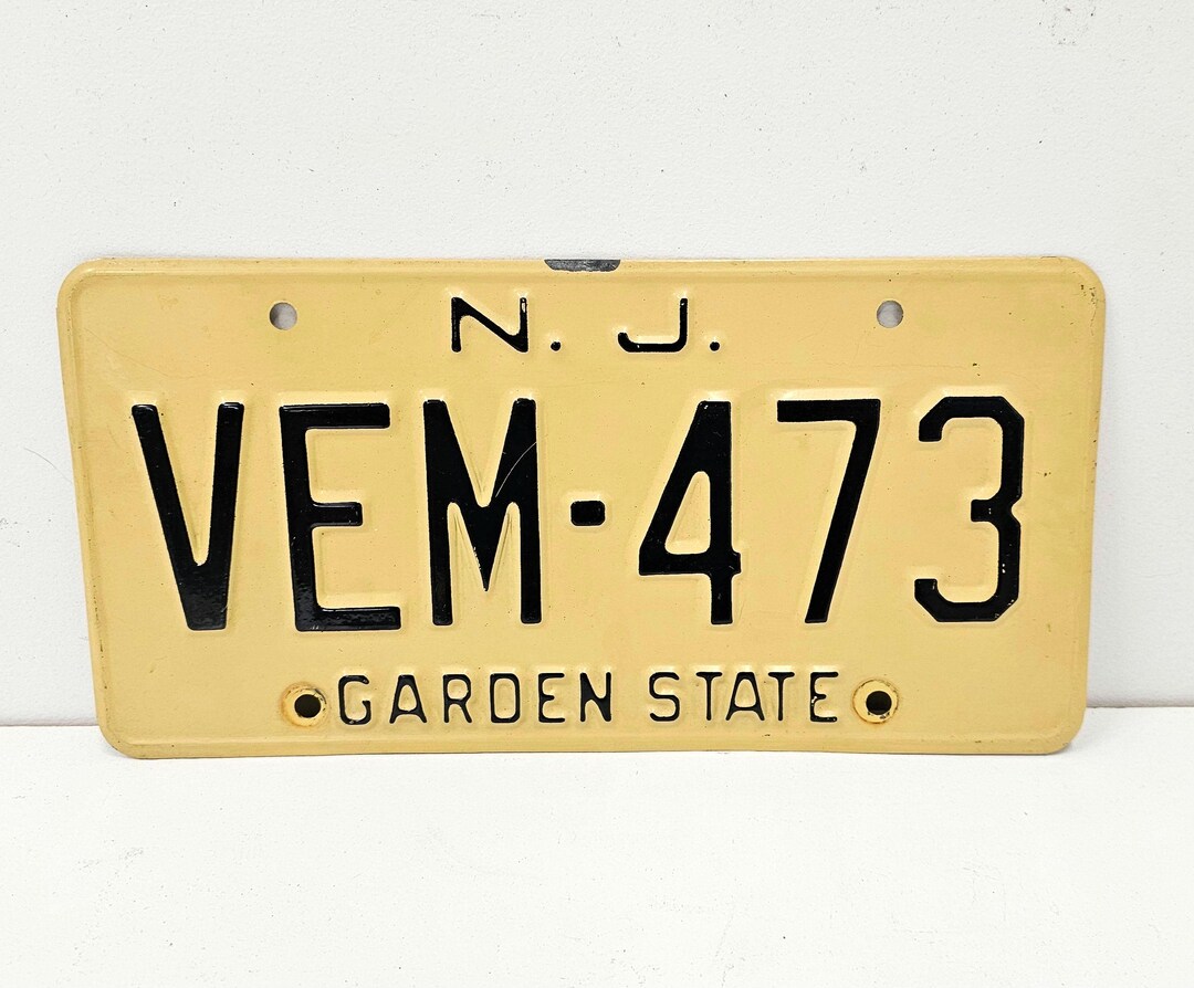 Vintage 1971 New Jersey License Plate: Garden State VEM-473 - Etsy