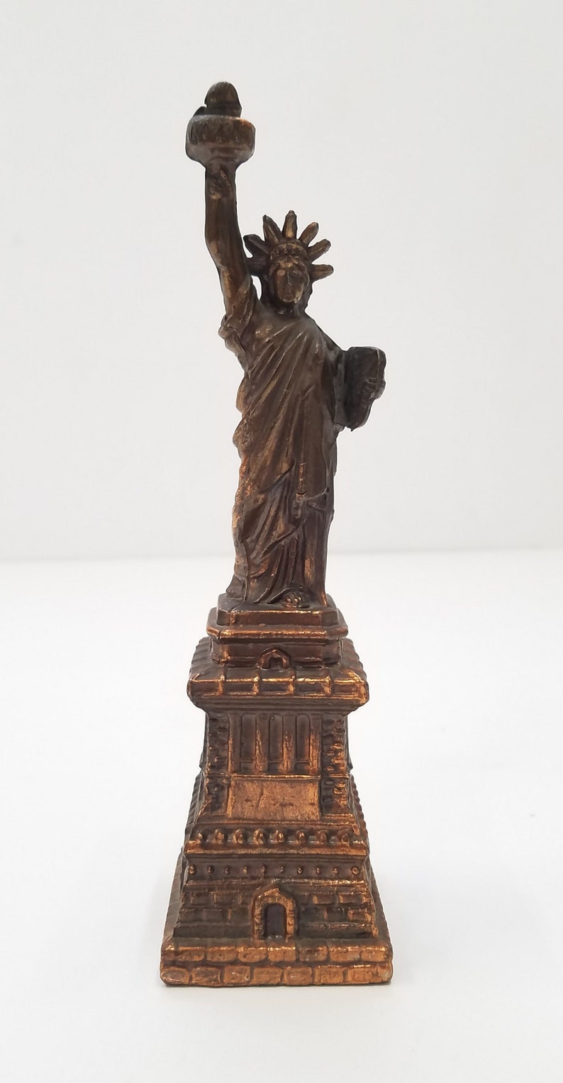 Vintage Cast Metal Statue of Liberty Sculpture Mid Century New York ...