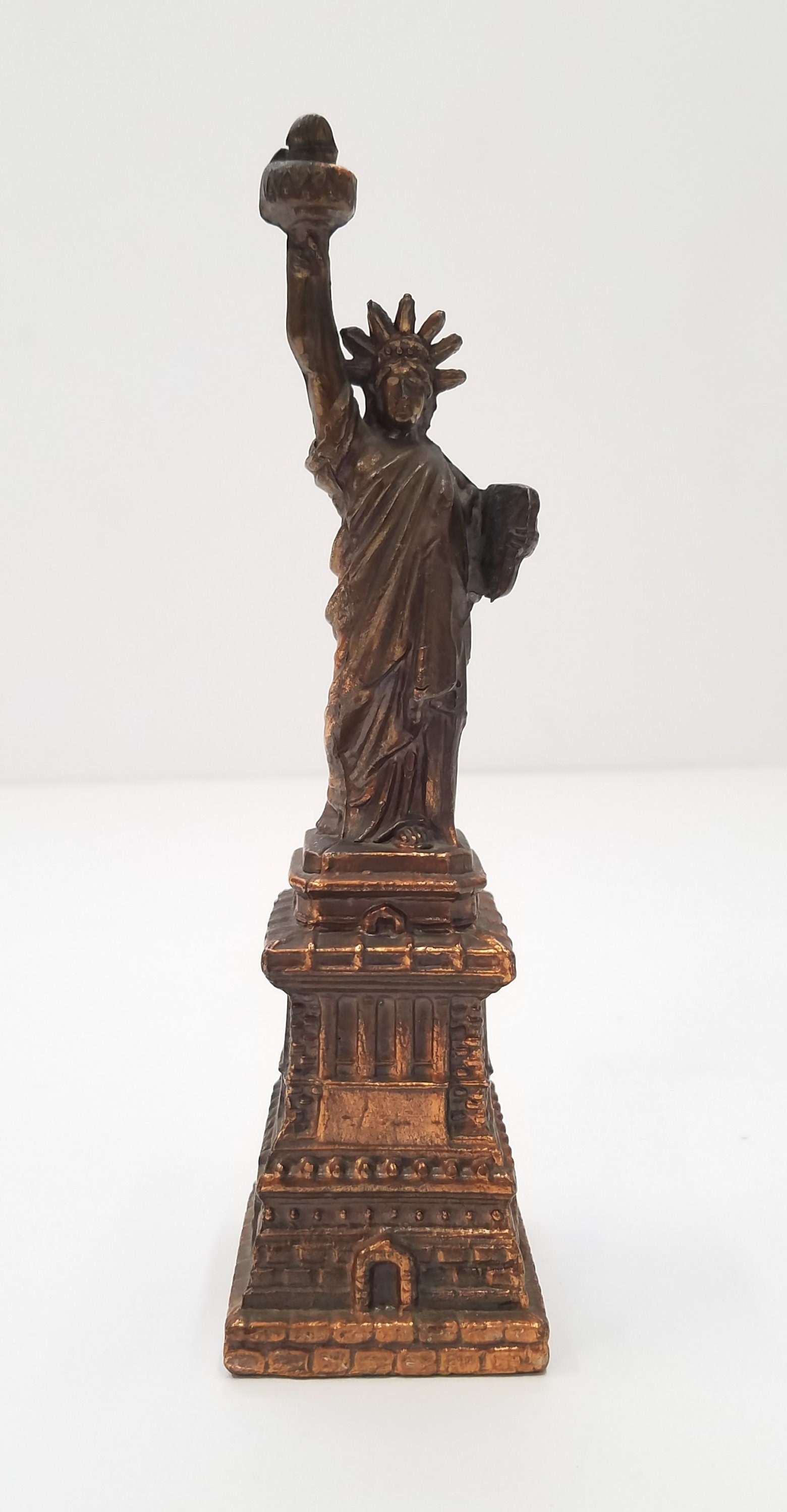 Vintage Cast Metal Statue of Liberty Sculpture Mid Century New York ...