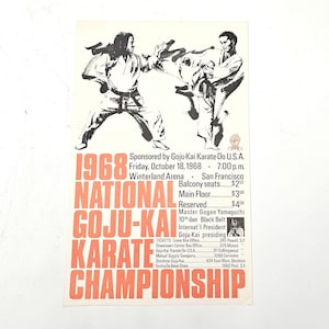Vintage 1968 Goju-kai National Karate Championship Poster - Gogen ...
