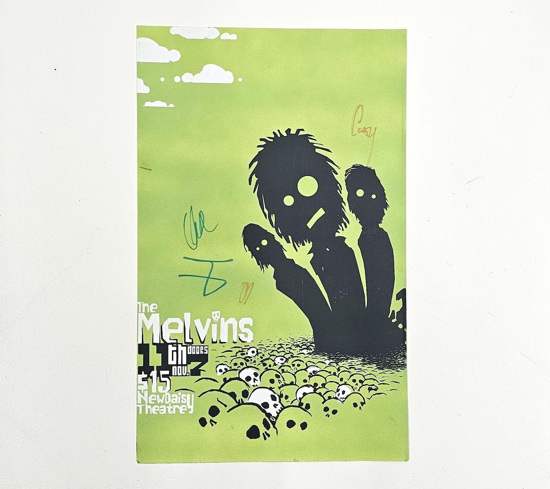 Original Band Signed the Melvins Screenprint Poster - Buzz Osborne ...