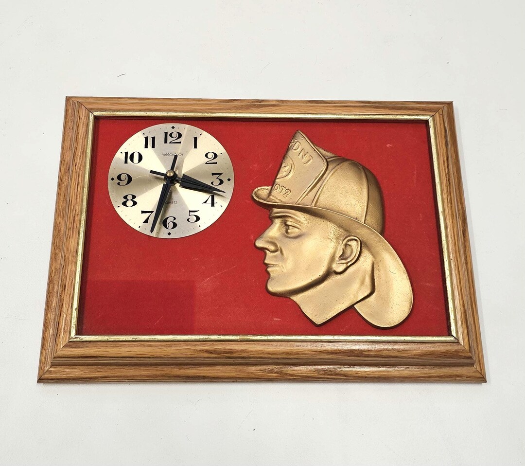 Vintage Firefighter Clock Award - Firefighter Sign - Etsy