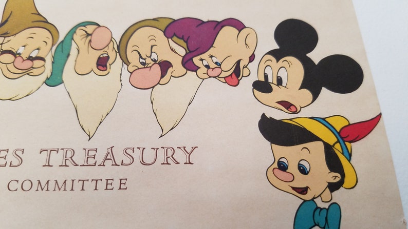 Vintage 1944 Walt Disney United States Treasury War Finance Committee ...