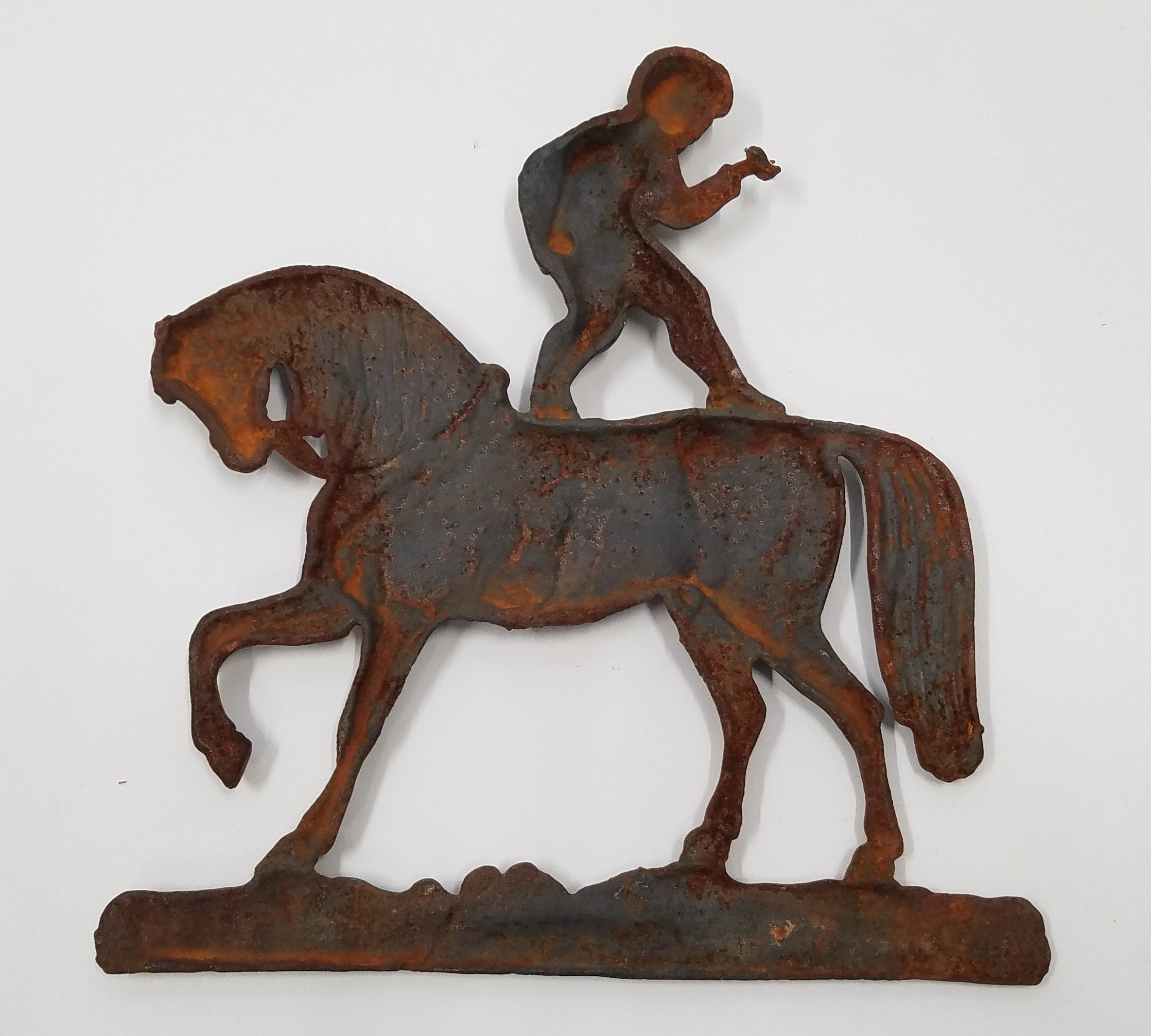 Vintage and Rare Cast Iron Horse and Putti Sculpture Livery Stable Sign ...