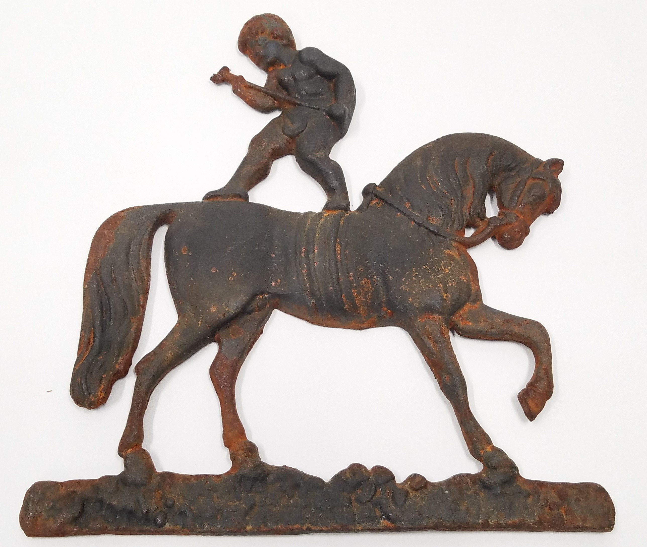 Vintage and Rare Cast Iron Horse and Putti Sculpture Livery Stable Sign ...