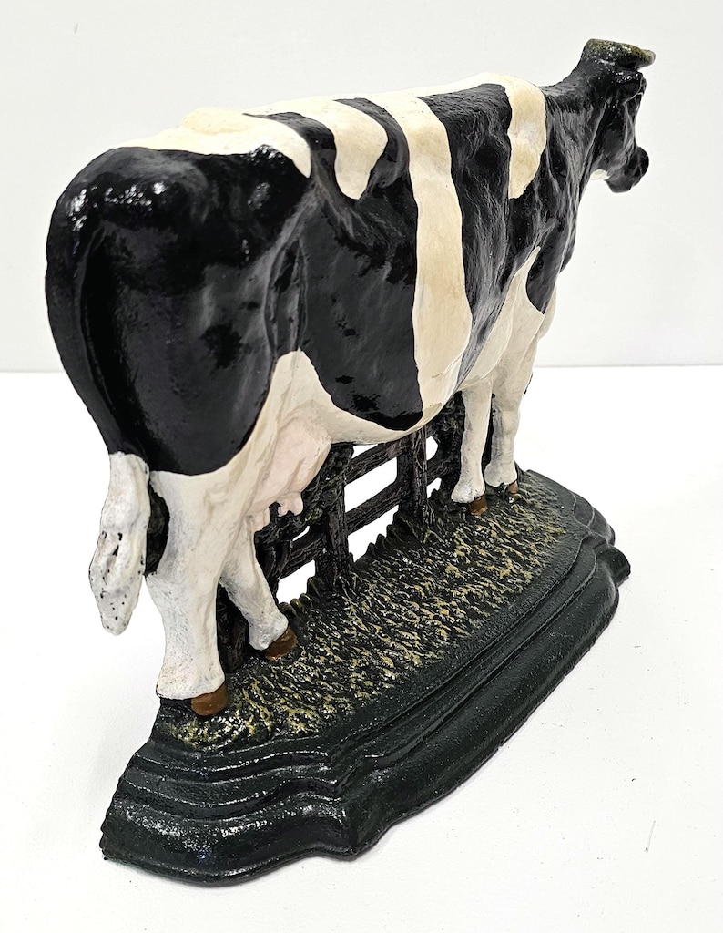 Vintage Cast Iron Cow Doorstop Decor - Cow Sculpture - Etsy